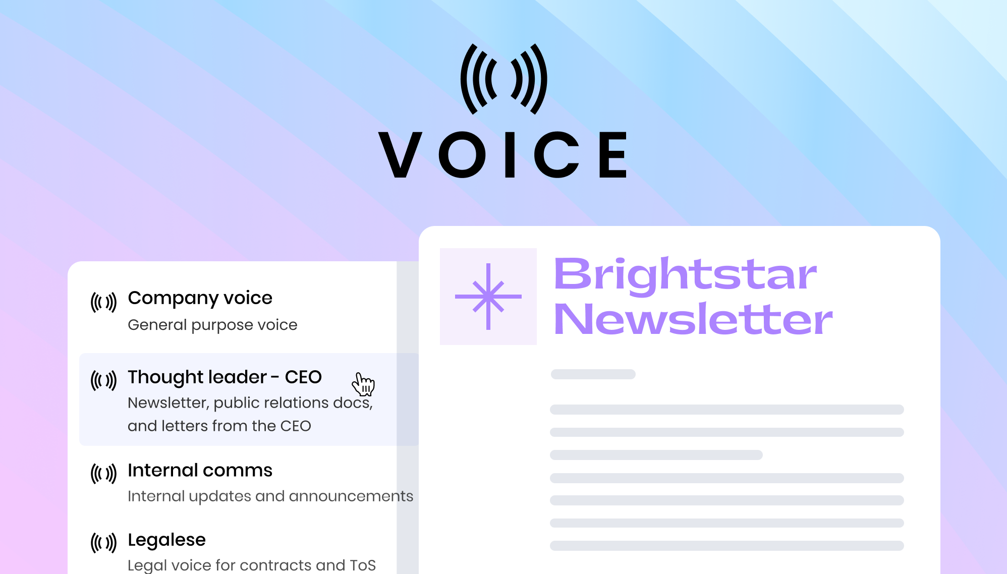Introducing voice: customize generative AI apps to your style - WRITER